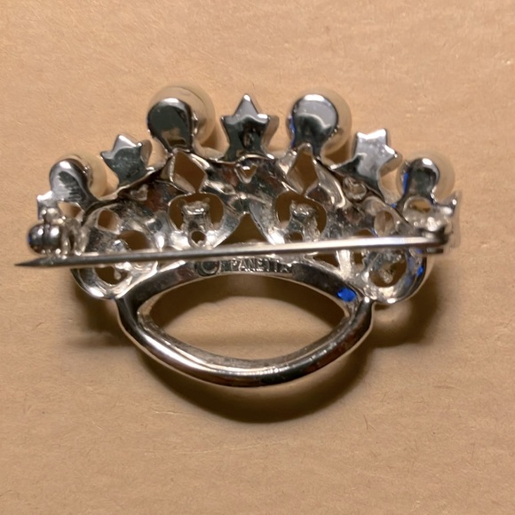 Panetta | Jewelry | Vintage Panetta Rhinestone Crown Brooch With Pearls ...
